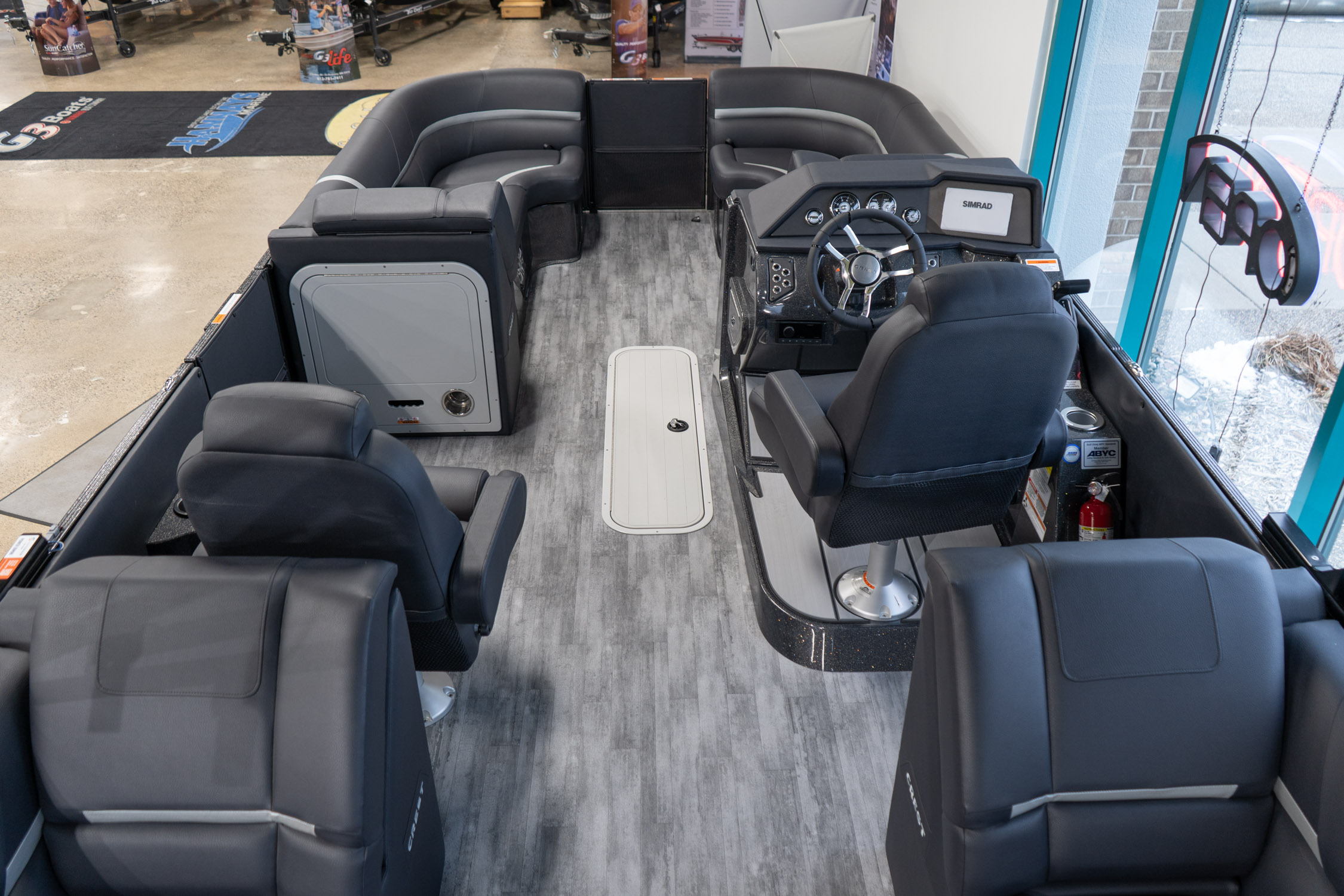 Pontoons from Crest Pontoons and Bennington Hannay's Marine