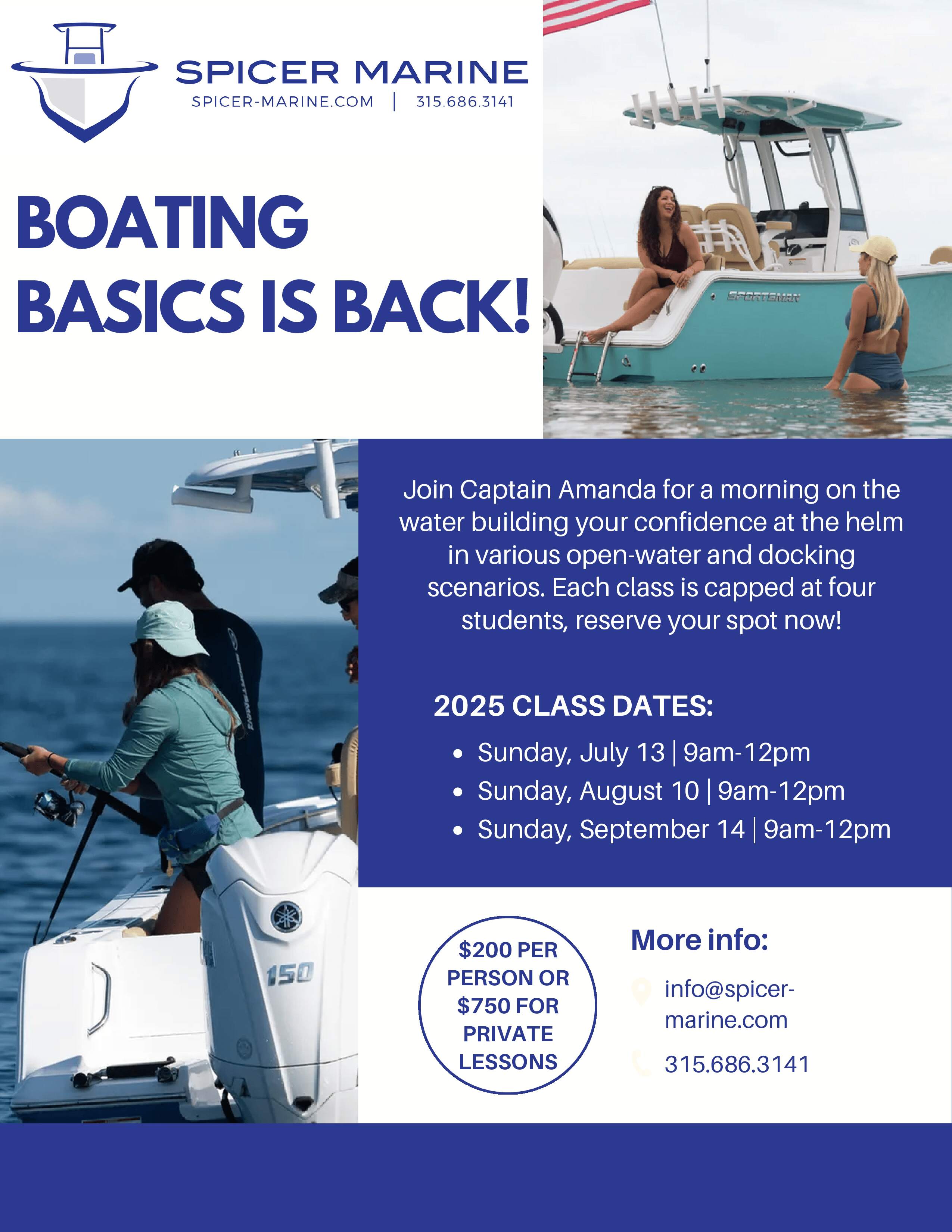 Boating Basics Spicer Marine Basin Clayton, NY (315) 686-3141