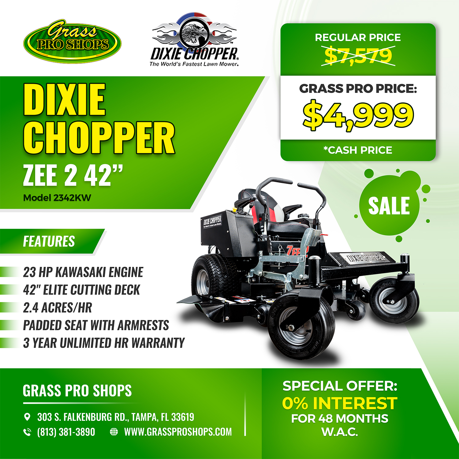 Residential Lawn Mowers from Dixie Chopper Grass Pro Shops Tampa, FL ...